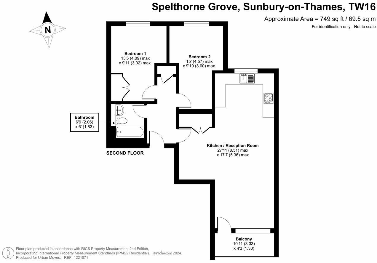 2 bedroom property in Magnolia House, Spelthorne Grove, Sunbury-on ...